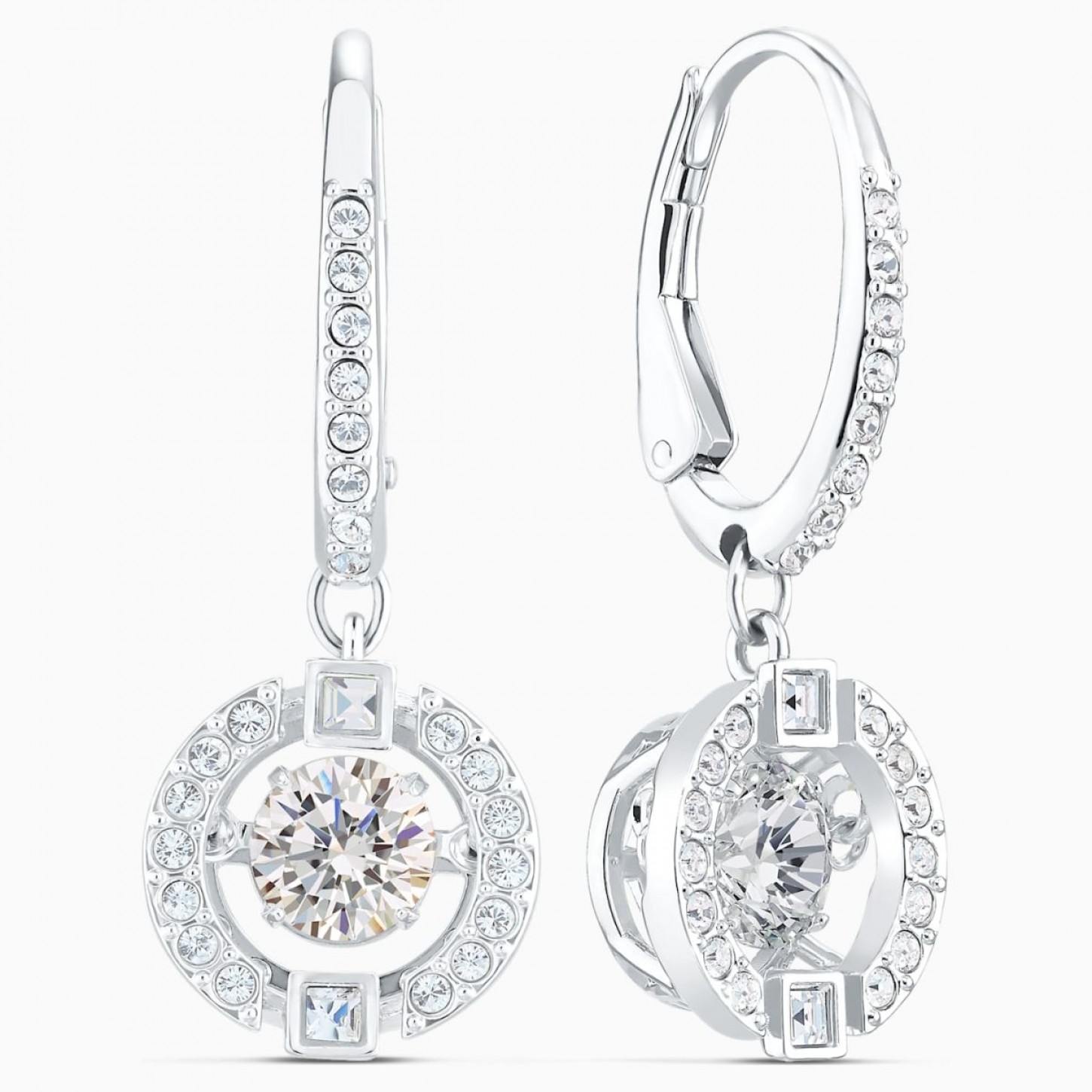 SWAROVSKI Sparkling DC Σκουλαρίκια στρογγυλά Λευκά, Επιροδιωμένο 5504652