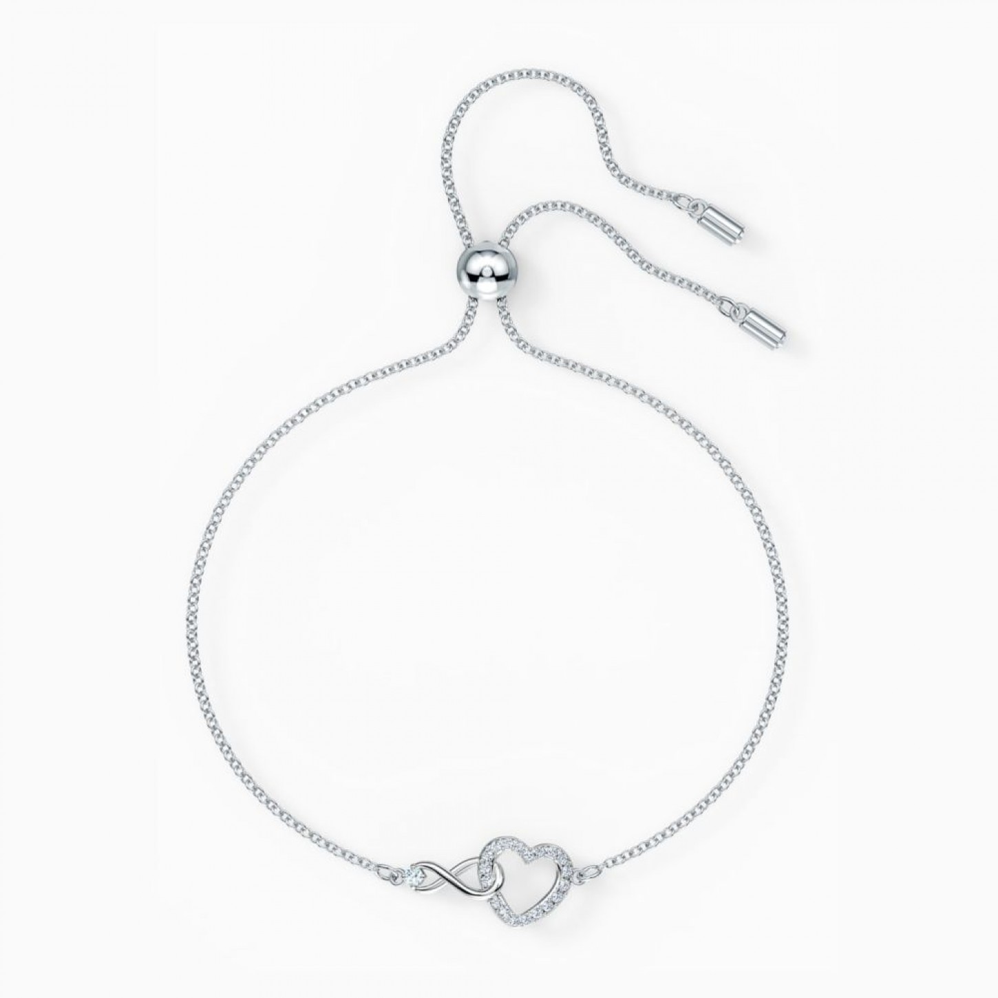 SWAROVSKI Infinity Heart Bracelet White Rhodium Plated
