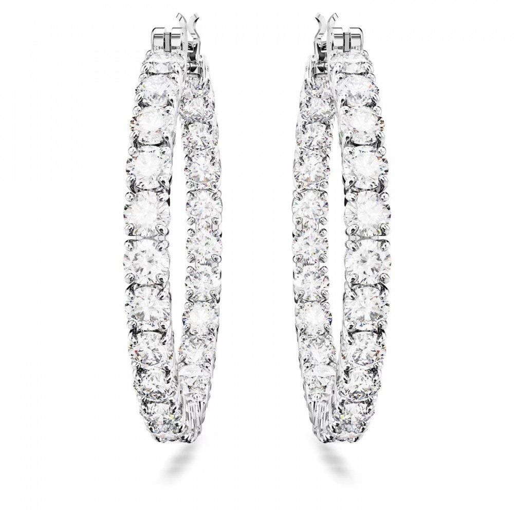 SWAROVSKI Matrix Κρίκοι Στρογγυλή Κοπή, Λευκά, Επιροδιωμένα 5647715