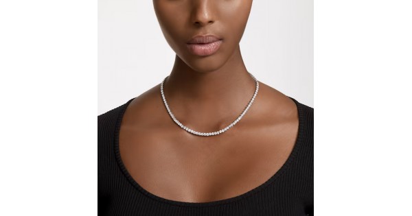 SWAROVSKI Κολιέ Matrix Tennis Στρογγυλή κοπή, Mικρό, Λευκό ...